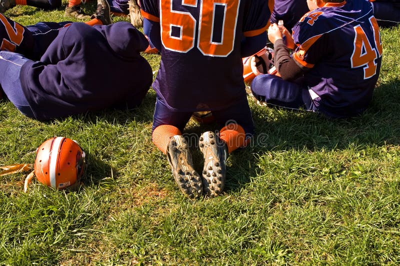 Football Pre-game Pep Talk - 3 Stock Photo - Image of fall, kids: 1426126