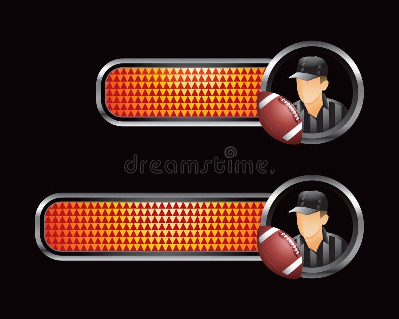 Football Referee and Ball on Orange Checkered Tabs Stock Vector ...