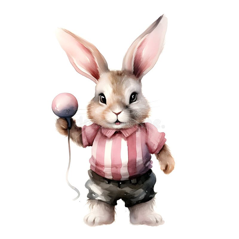 Football Referee Cute Bunny Blue Cute Bunny Watercolor Stock ...