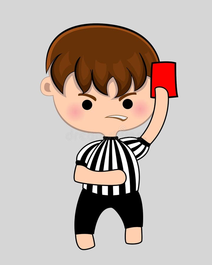 Football Referee with Red Card Stock Vector - Illustration of justice ...