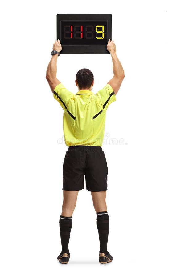 Football Referee with a Substitute Board Stock Image - Image of soccer ...