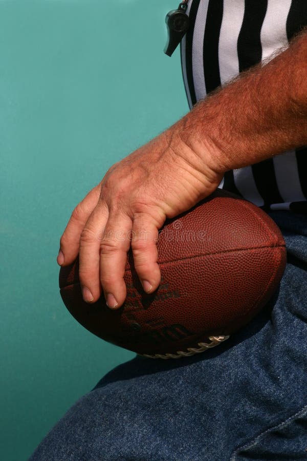 Football Referee with Whistle and Ball Stock Image - Image of blue ...