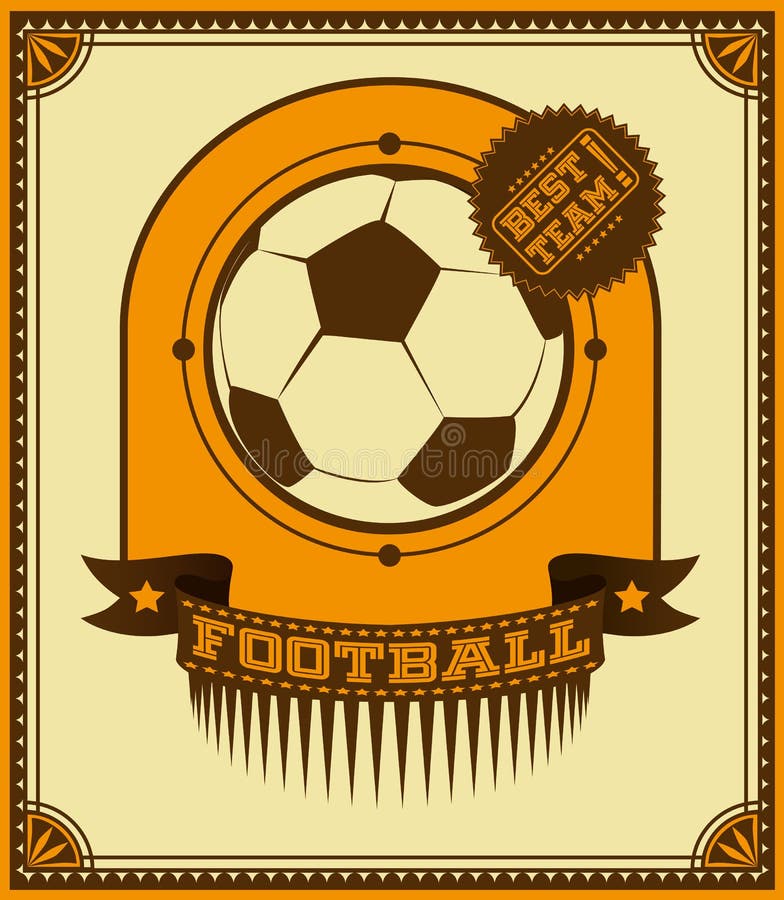 Football retro poster. stock vector. Illustration of poster - 41874074