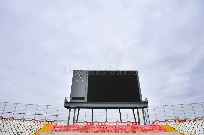 Football Scoreboard and Empty Tribune Stock Photo - Image of game ...