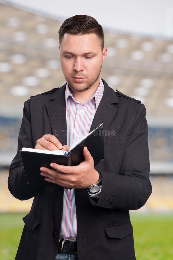 Football scout at work stock photo. Image of manager - 47008674