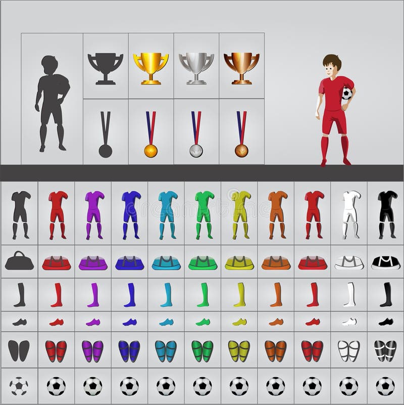 Football set stock vector. Illustration of clothes, shields - 38489576