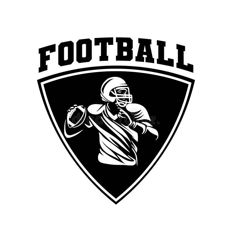 Football Shield with Banner Stock Illustration - Illustration of black ...