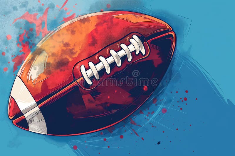 A Football is Shown with a Red Stain on it Stock Illustration ...