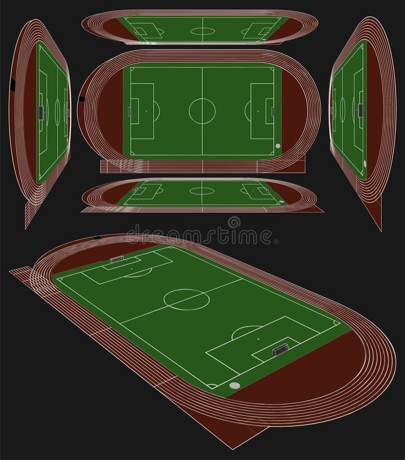 Football Soccer Stadium Vector 14 Stock Vector - Illustration of field ...