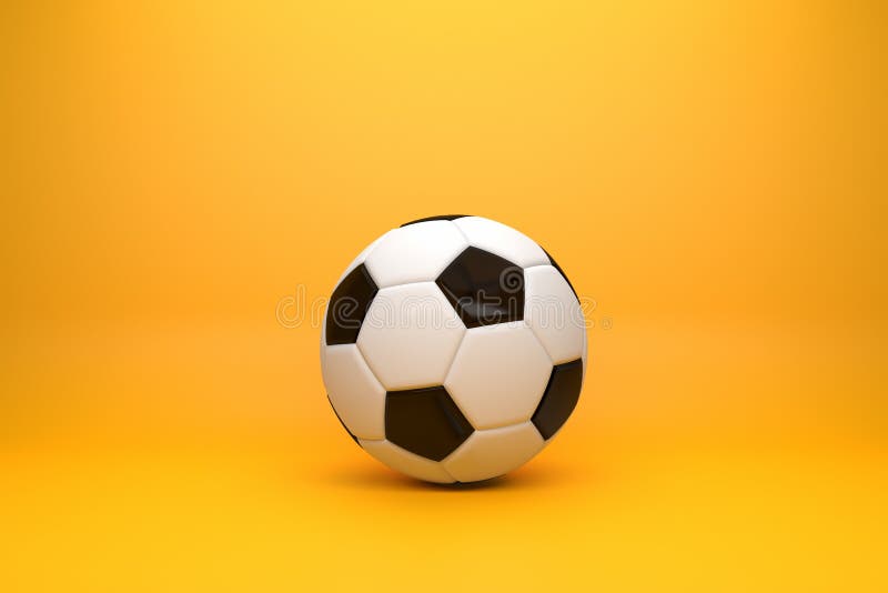 Football Soccer Ball on Yellow Background Stock Illustration ...