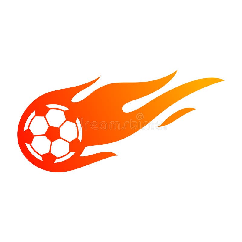 Football or Soccer with Fire Flame Symbol. Stock Vector - Illustration ...