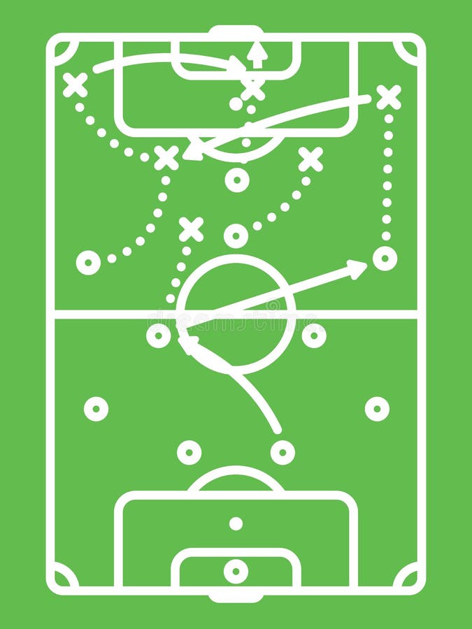 Football / Soccer Tactic Table. Attacks Scheme Stock Vector ...