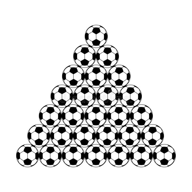 Football is Stacked in a Pyramid Type Arranged. Vector Stock Vector ...