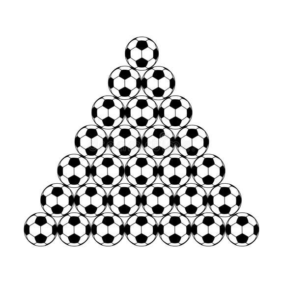 Football is Stacked in a Pyramid Type Arranged. Vector Stock Vector ...