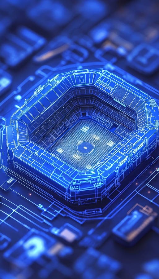 Football Stadium Circuit Board, Technology Concept, Digital Network ...