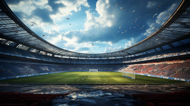 A Football Stadium Full View Stock Image - Image of event, spotlight ...