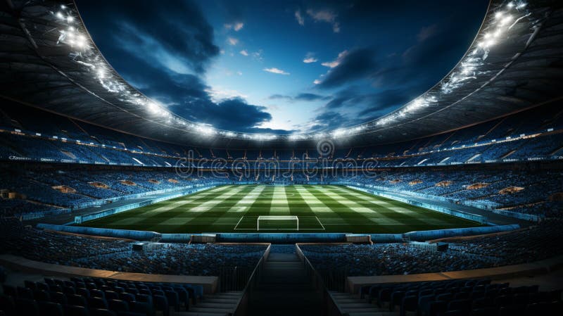 A Football Stadium Full View Stock Image - Image of audience, crowd ...