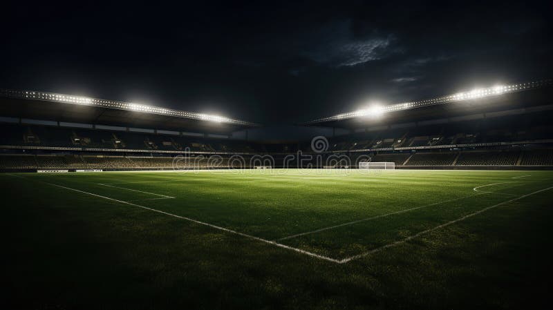 Football Stadium with Good Grass, and Good Lighting, AI Generative ...