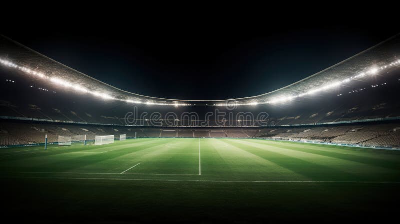 Football Stadium with Good Grass, and Good Lighting, AI Generative ...