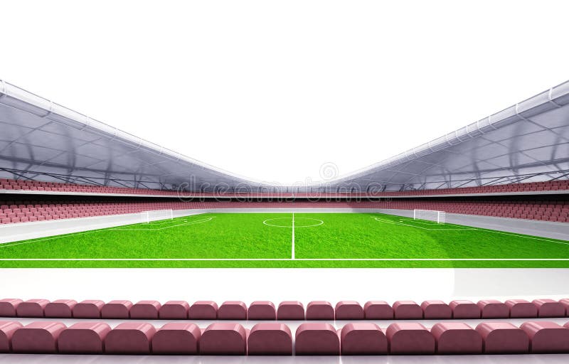 Football Stadium Horizontal View with White Background Stock ...