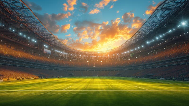 Football Stadium Inside View Stock Illustration - Illustration of play ...