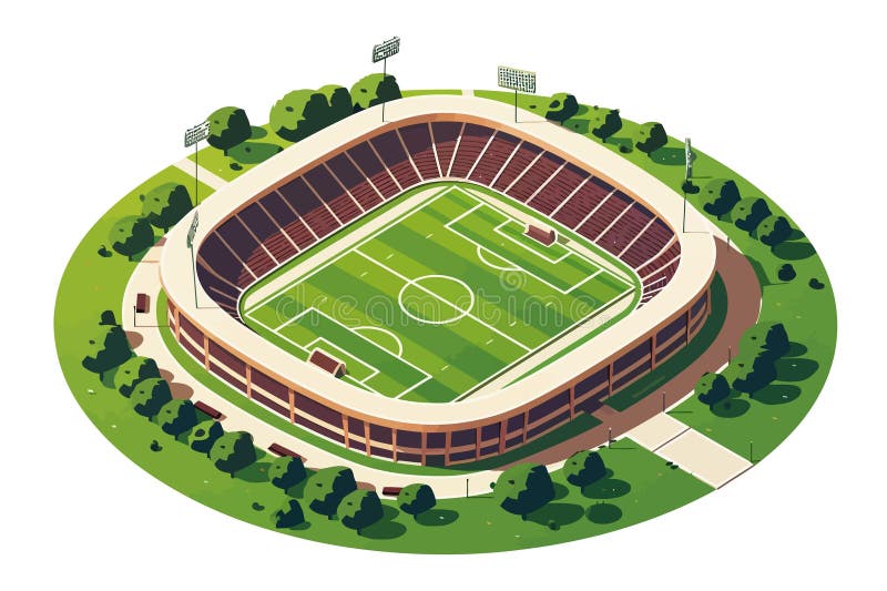 Football Stadium Isometric Isolated Illustration Stock Vector ...