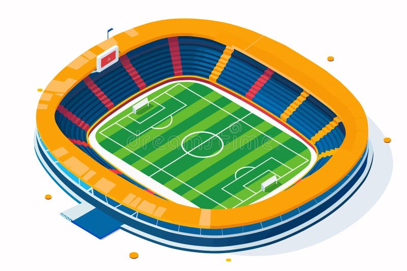 Football Stadium Isometric Isolated Illustration Stock Vector ...