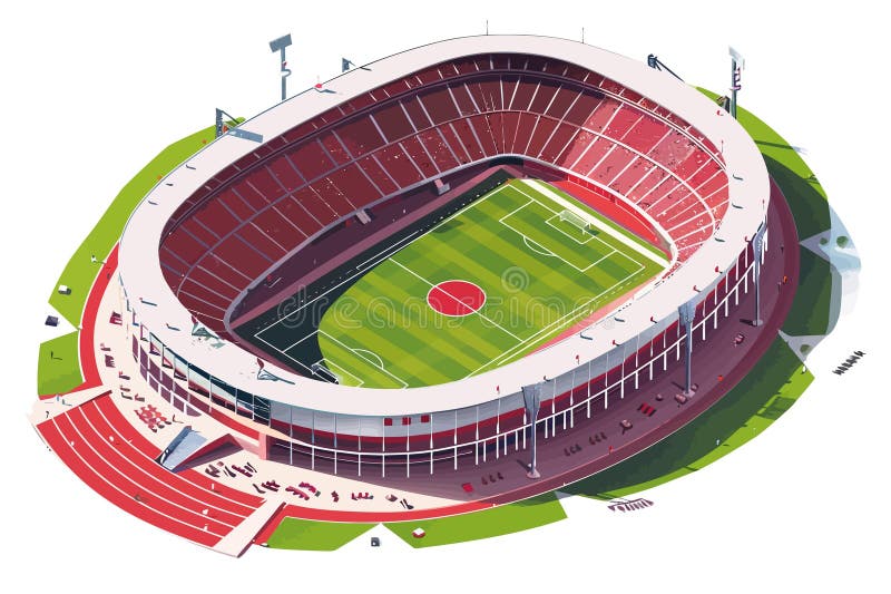 Football Stadium Isometric Isolated Illustration Stock Vector ...