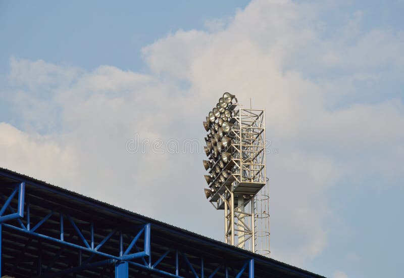 Football Stadium Light Pole Stock Photo - Image of tool, stadium: 62018216