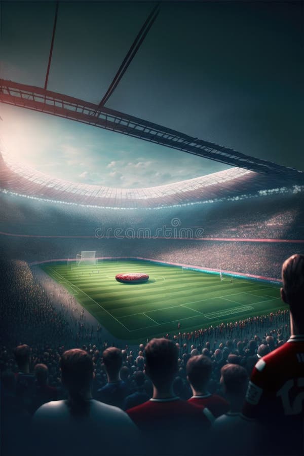 Football Stadium with Lights and Supporters Created Using Generative Ai ...