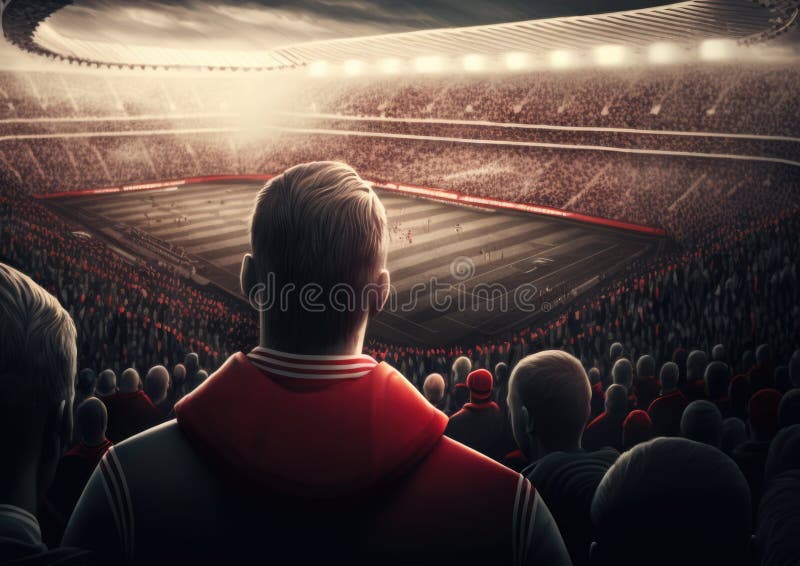 Football Stadium with Lights and Supporters Created Using Generative Ai ...