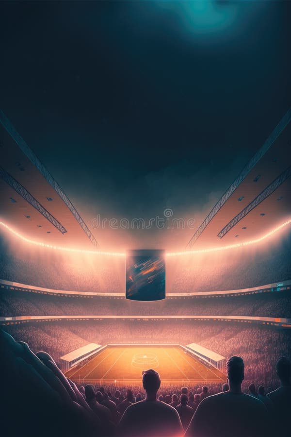 Football Stadium with Lights and Supporters Created Using Generative Ai ...