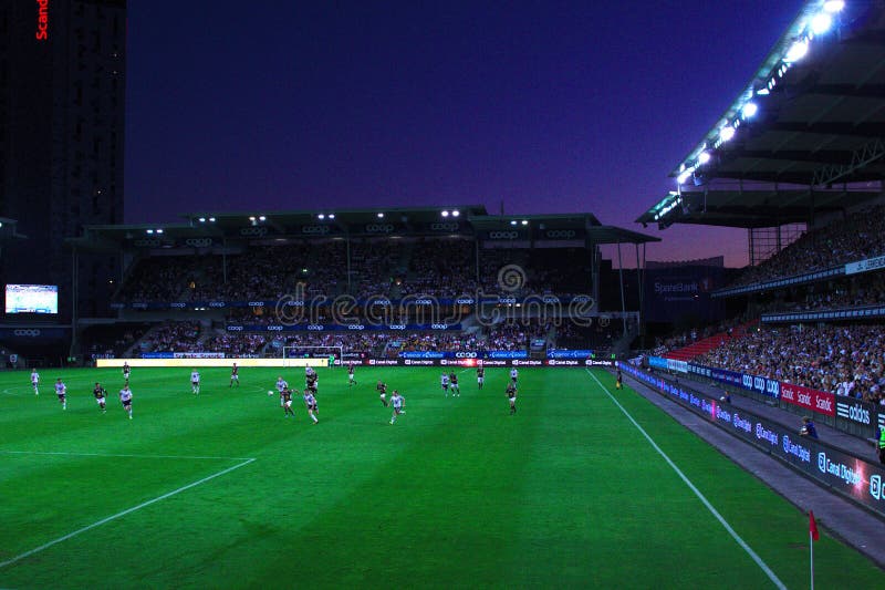 Football stadium at night stock image. Image of front - 83037499