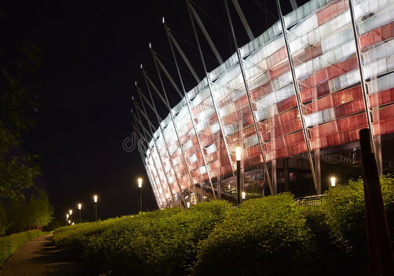 Football stadium at night stock photo. Image of soccer - 41744978