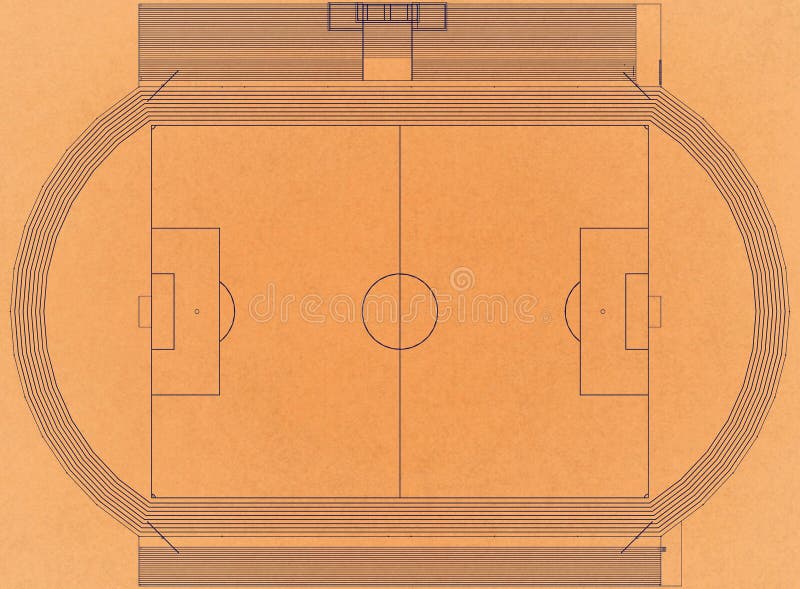 Football Stadium Architect Blueprint - Isolated Stock Illustration ...