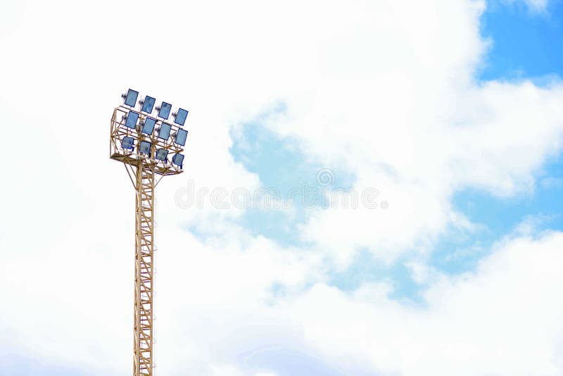 Football Stadium Spotlight and Sky Background, Minimal Style and Copy ...