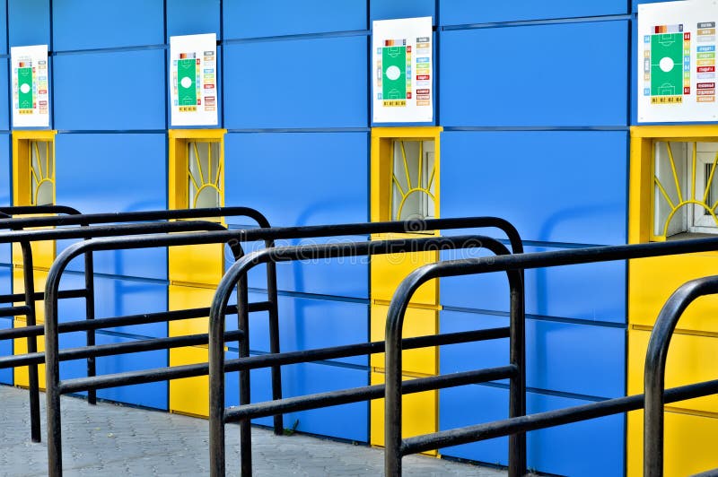 Football Stadium Ticket Office Stock Photo - Image of time, yellow ...