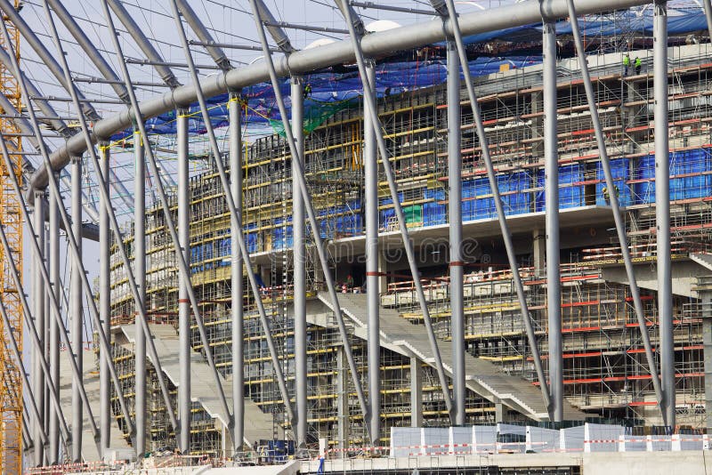 Stadium Construction Site stock photo. Image of technology - 16151030