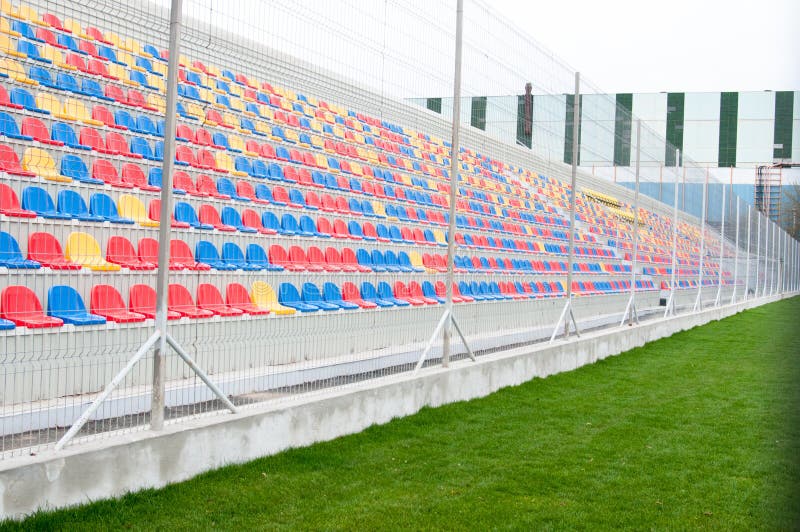 Football stands stock photo. Image of green, practicing - 52739464