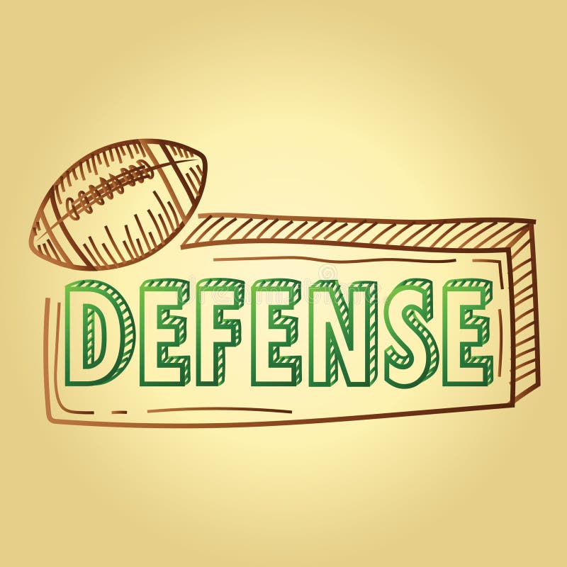 Football Strategy Text Defense. Vector Illustration Decorative Design ...