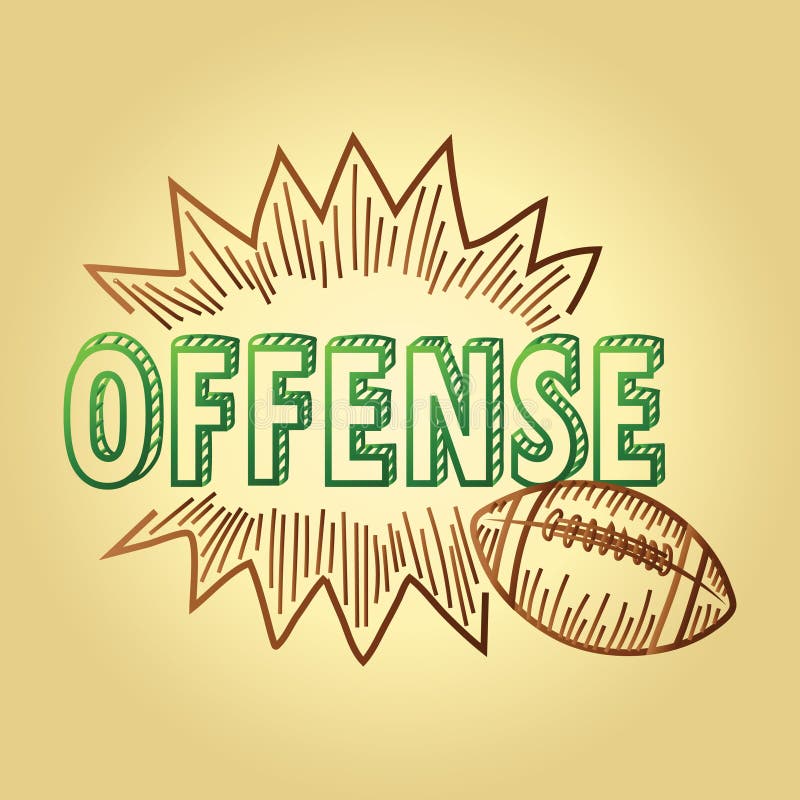 Football Strategy Text Offense. Vector Illustration Decorative ...