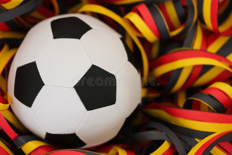 Football and streamers stock image. Image of paper, white - 40554623