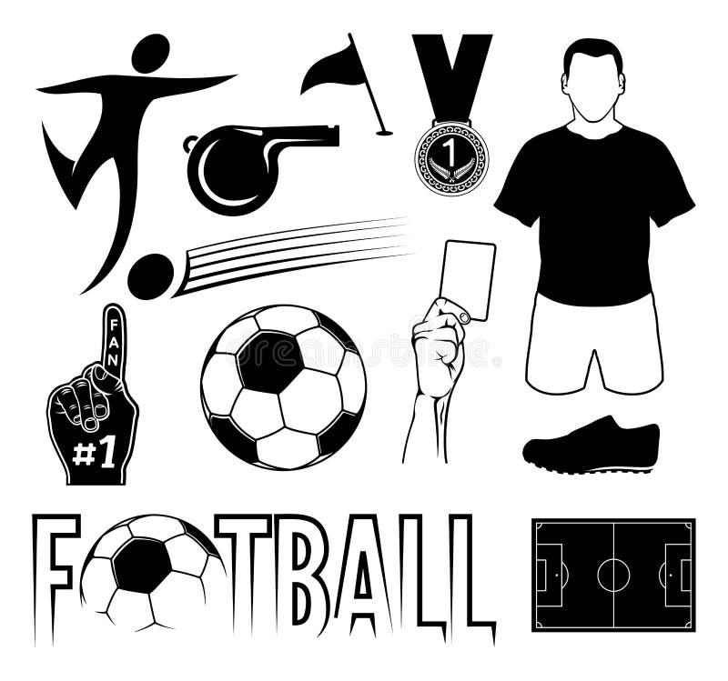 Football symbol set stock vector. Illustration of card - 41066738