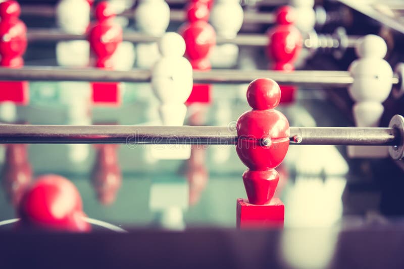 Football Table Game with Red ( Filtered Image Stock Photo - Image of ...