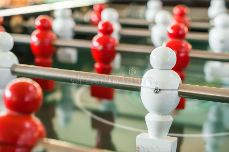 Football Table Game with Red and White Player . Stock Photo - Image of ...