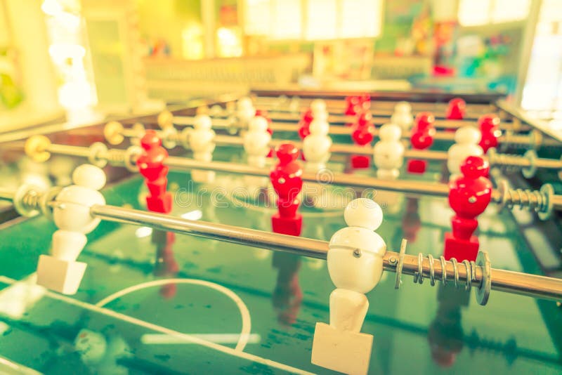 Football Table Game with Red and White Player . ( Filtered Image Stock ...
