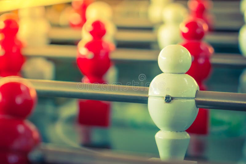 Football Table Game with Red and White Player . ( Filtered Image Stock ...