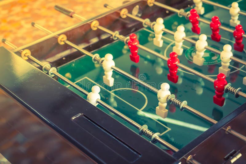 Football Table Game with Red and White Player . ( Filtered Image Stock ...