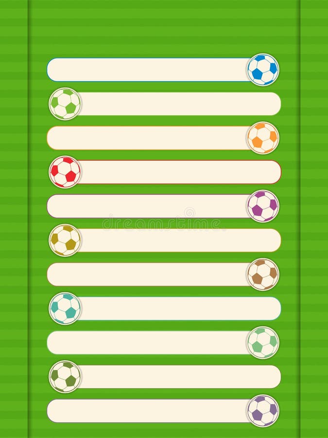 Football tables stock vector. Illustration of layout - 38683117