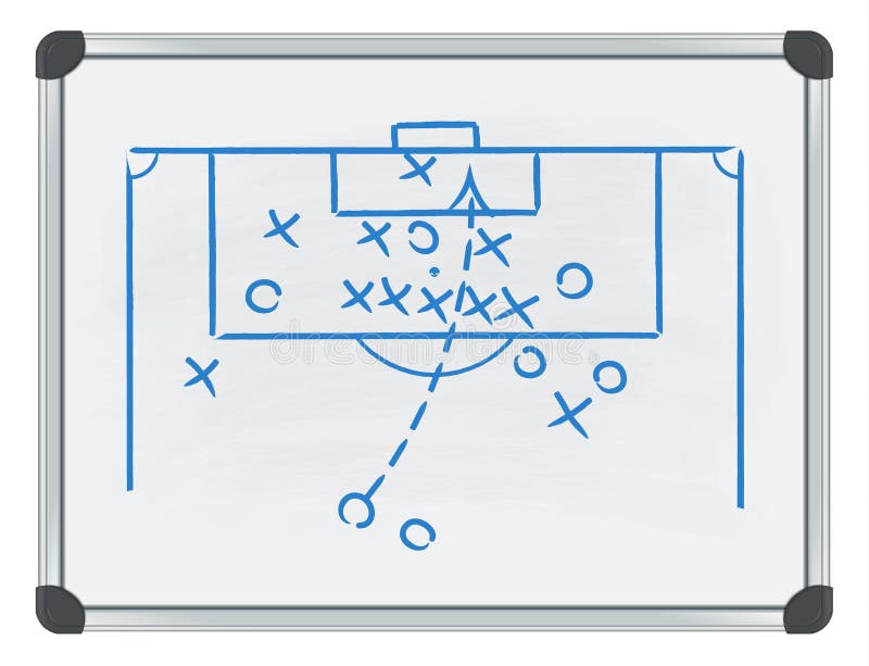 Football Tactic on Whiteboard Stock Illustration - Illustration of ...